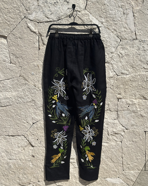 Buy Tulum Classic Mayan Garden Pants Linen Luxe Black – Tulum Essentials